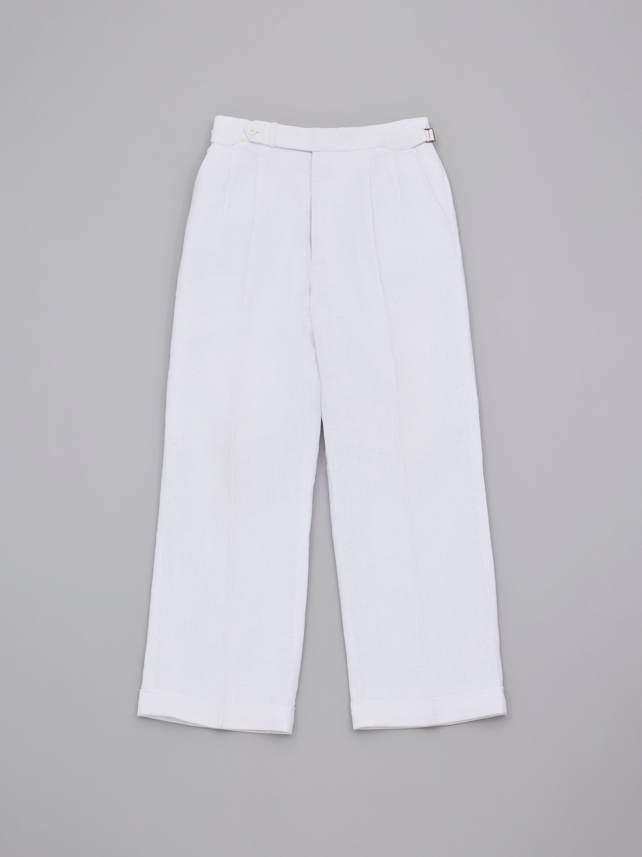Nomade Leon Side-Tabs Trousers - White – Benjamin Barker Studios