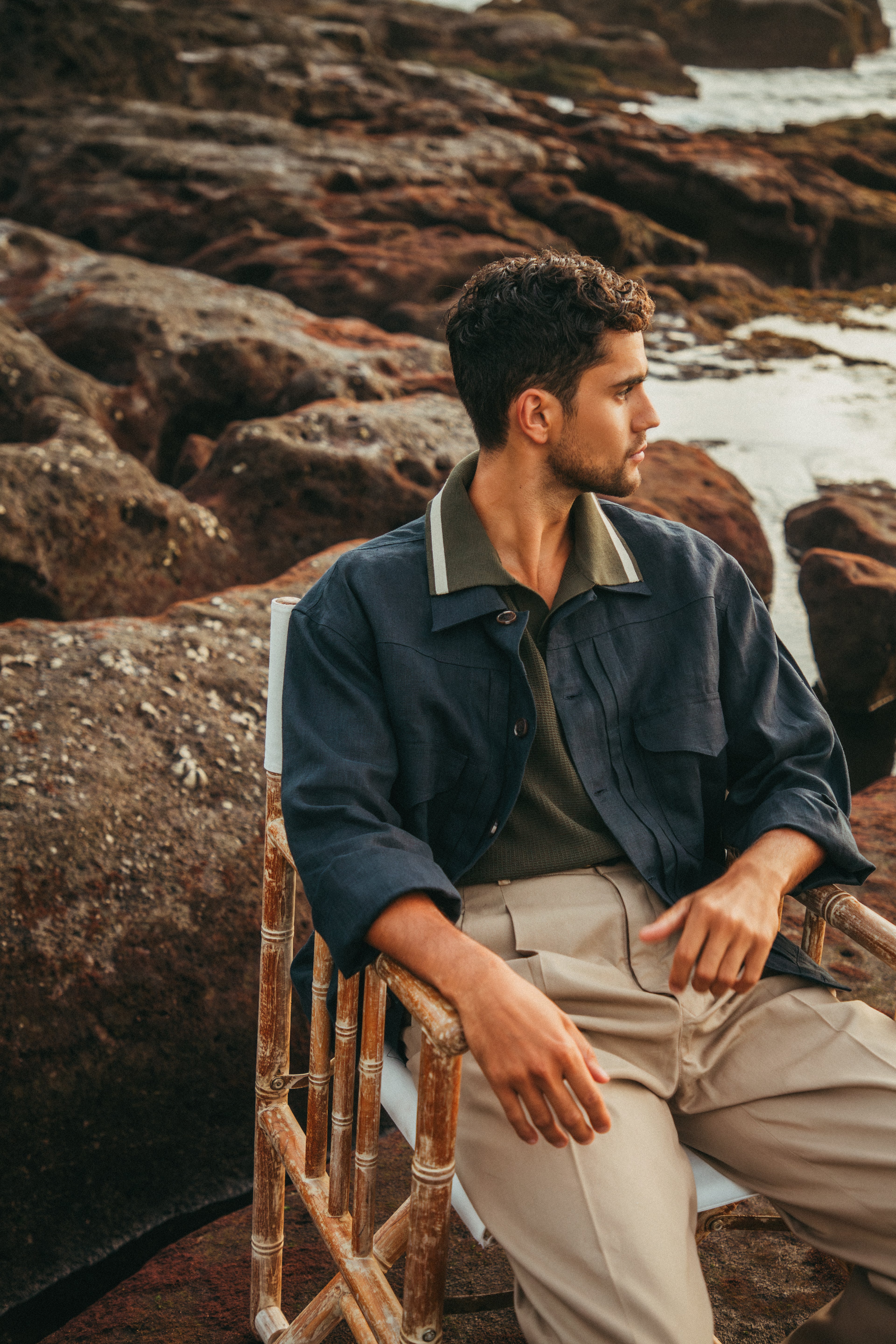 NOMADE Trucker Jacket - Navy – Benjamin Barker Studios